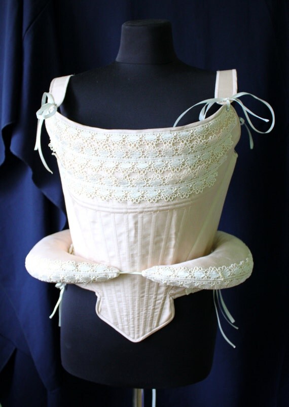 Milk-white Rococo Corset 18th Century Undergarnment Madame