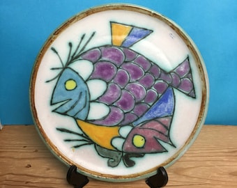 Pottery fish plate | Etsy