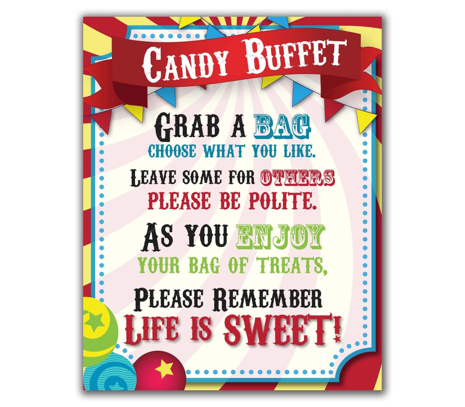 Candy Buffet Signs Printable