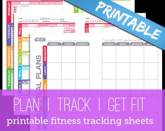 Printable Fitness Planner Nutrition & Workout by PowerSnowDesigns