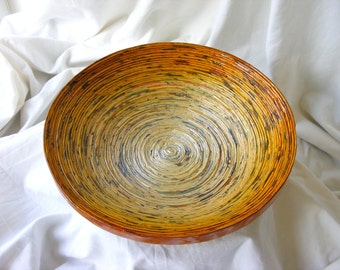 Items similar to Large Handmade Paper Bowl - Any Shade with flower ...