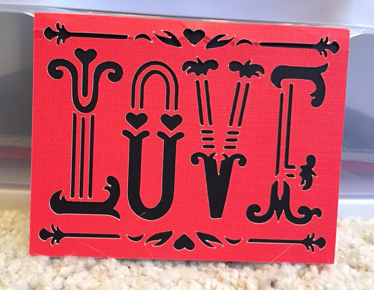 LOVE Cutout Card by SydneyJoyCreations on Etsy