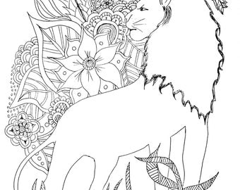 Zentangle lion | Etsy