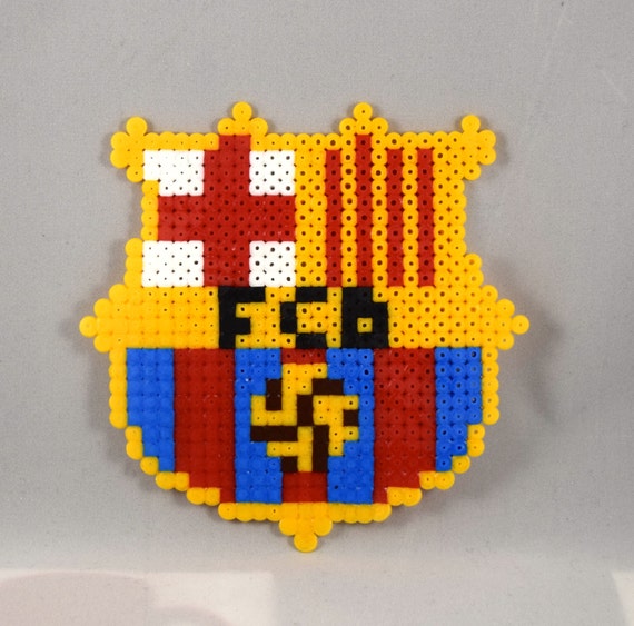 Items similar to FC Barcelona 2016 Messi sign logo hama perler pyssla ...