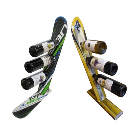 Ski Wine Bottle Rack by SkiArtistry on Etsy