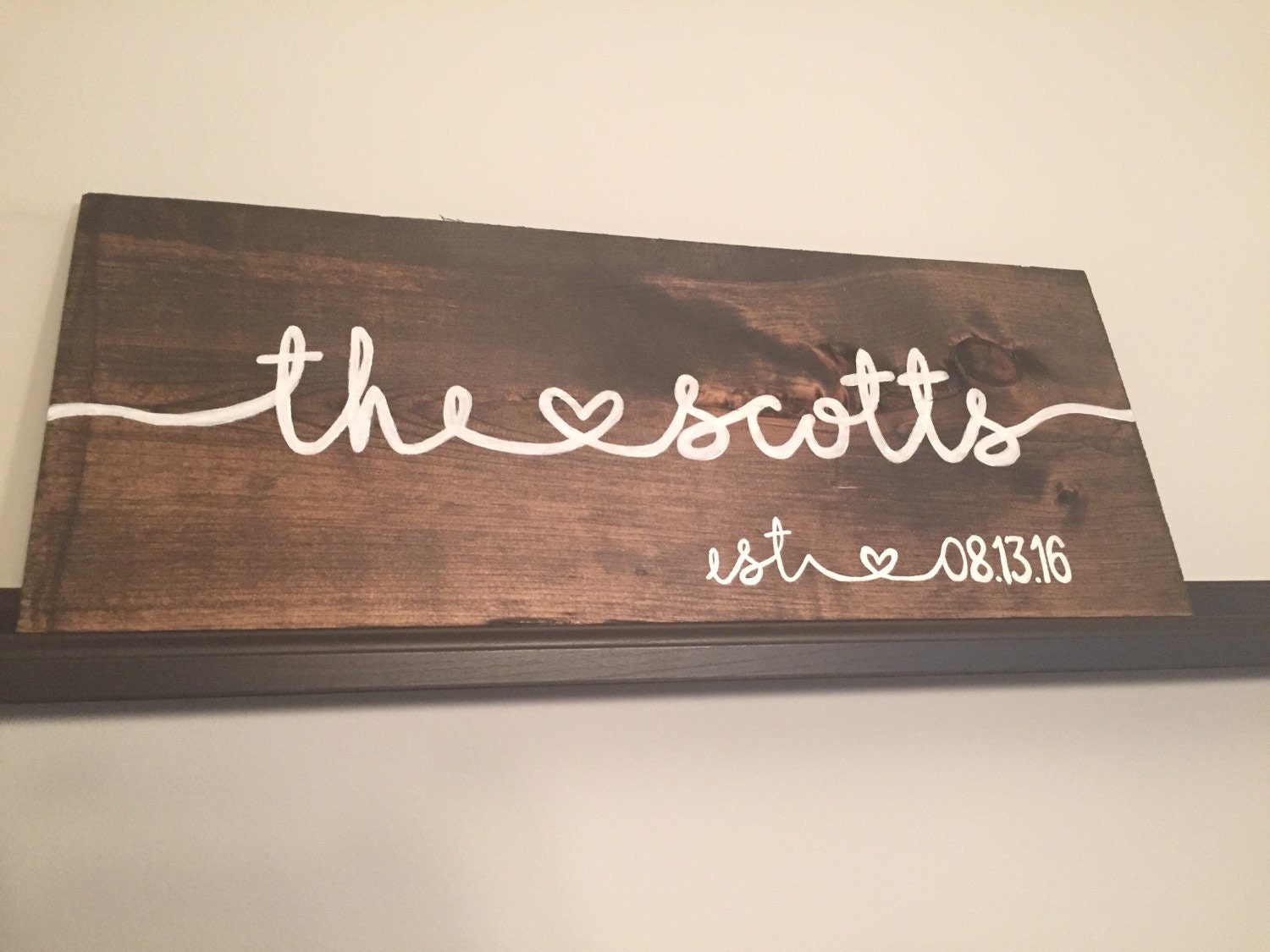 Custom Made Last Name Wood Sign With Wedding Date Rustic Custom Made Last Name Wood Sign With Wedding Date Rustic