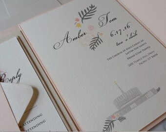 Lds wedding invite | Etsy
