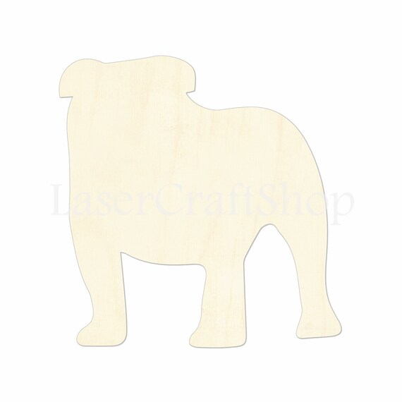 2 34 Dog Bulldog Wooden Cutout Shape