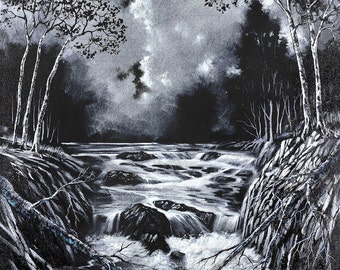 Monochrome painting | Etsy