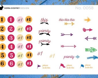 Number stickers | Etsy