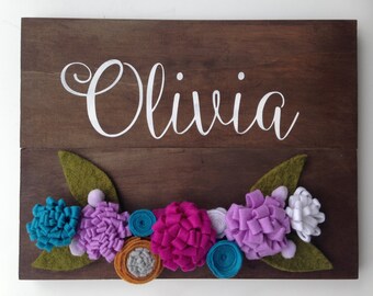 Felt wall flower | Etsy