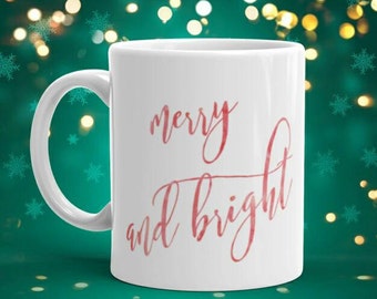 Merry and bright mug | Etsy