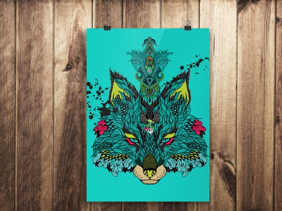 Items similar to INSTANT DOWNLOAD Art, Wolf Poster, Wolf Print ...