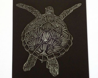 Sea turtle art | Etsy