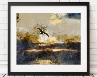 Unique sea bird painting related items | Etsy