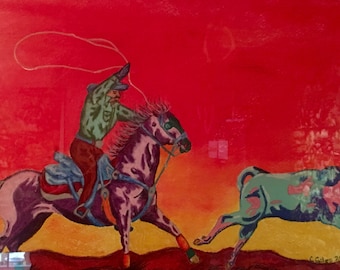 Psychedelic cowboy | Etsy