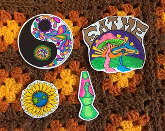 Hippie stickers | Etsy