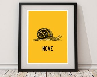 Snail poster | Etsy