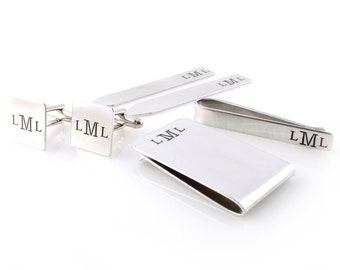 Cufflink tie bar set | Etsy