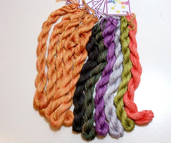 Items similar to Silk Thread, Hand-Dyed Silk Thread Pack for the ...