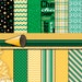 Digital Scrapbook Paper Cheerleading Green and Gold 12