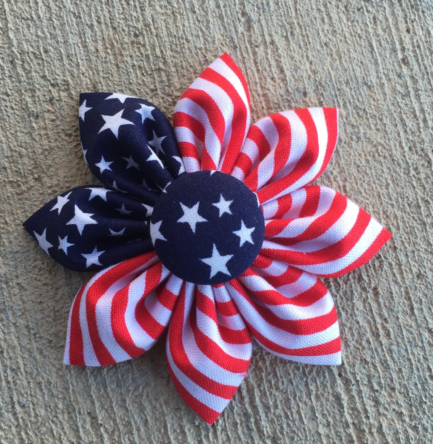 Patriotic American Flag Fabric Flower Daisy
