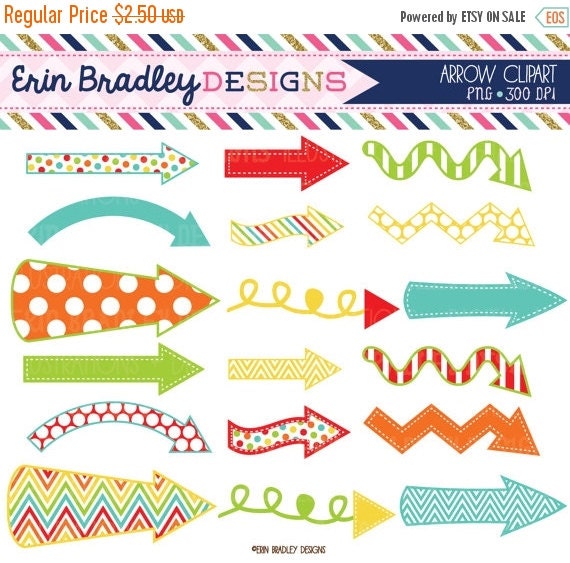 SALE Arrows Digital Clipart Graphics Instant by ErinBradleyDesigns