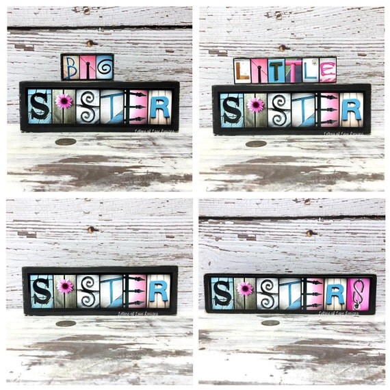 Sister Gift Sisters Wood Sign Big Sister Gift Little