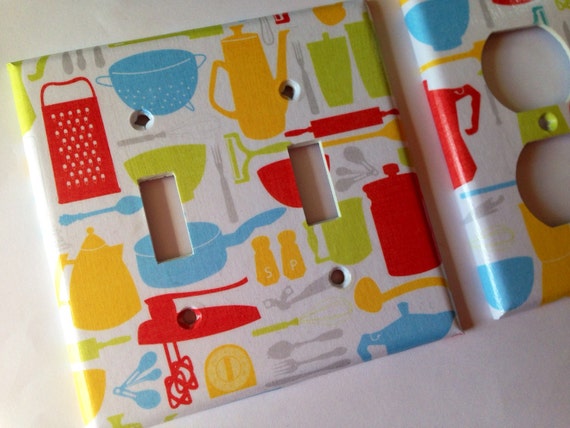 Retro Kitchen Decor / Kitchen Light Switch by COUTURELIGHTPLATES