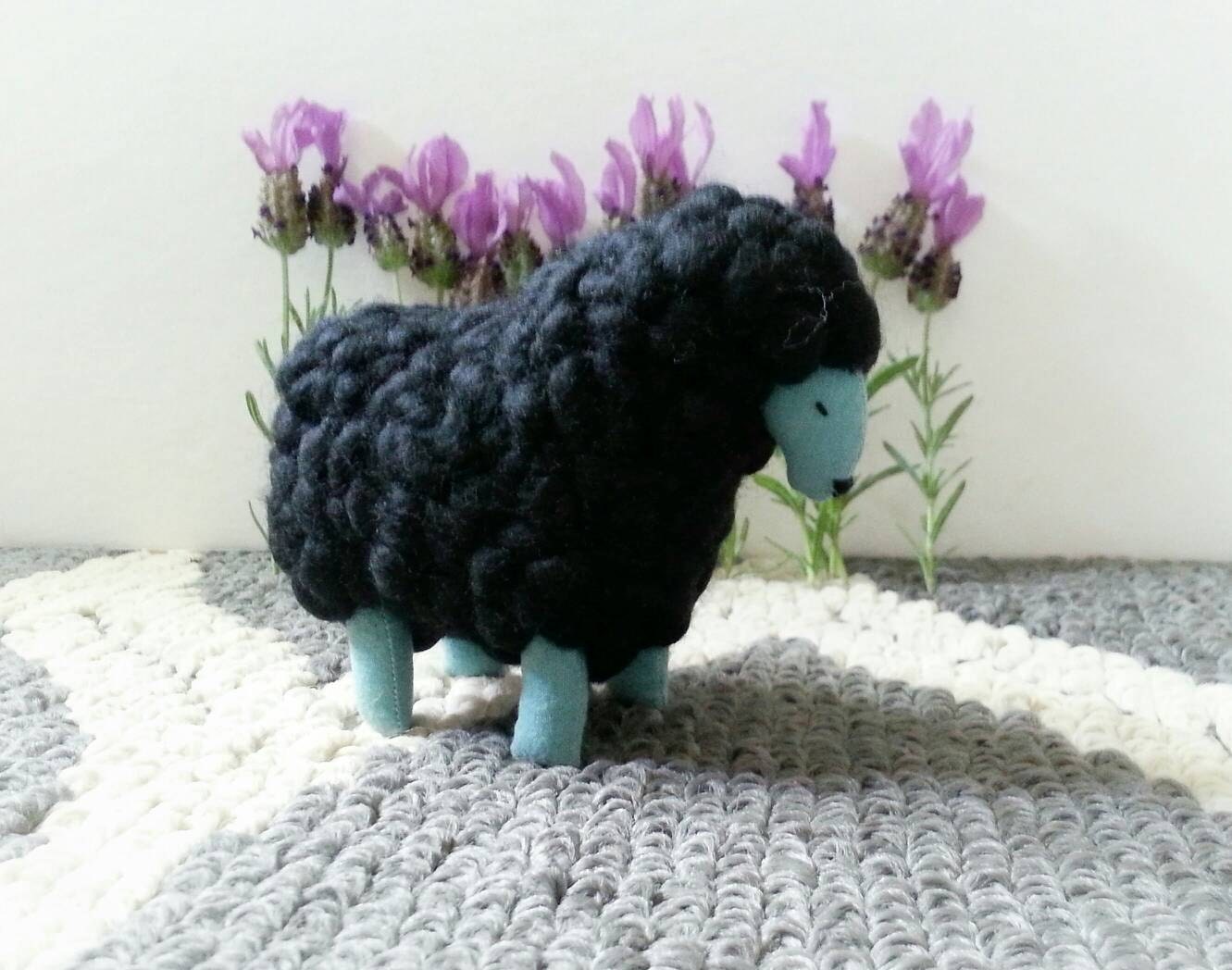 Wool sheep miniature stuffed sheep cloth farm by HERsparetime