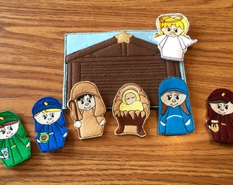 Nativity Finger Puppet Set Includes Baby Jesus Mary Jospeh