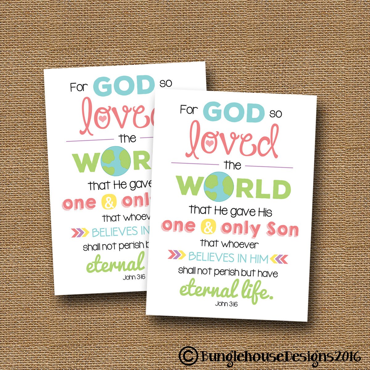 John 3:16 Printable Card Easter Outreach DIY PRINTABLE