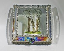 Unique stain glass elephant related items | Etsy