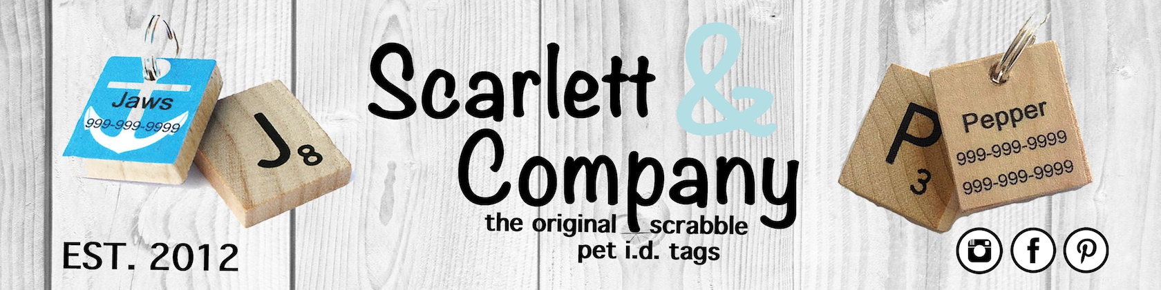 handcrafted scrabble pet i.d. tags & designs by ScarlettandCo