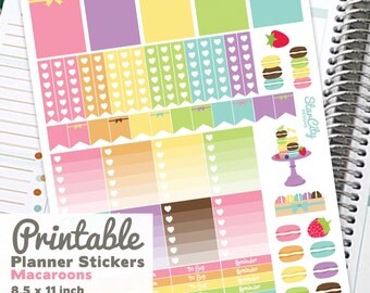 Printable Kawaii Stickers Kawaii Planner by StarCityDesigns