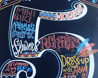 Handwritten double digits Number Chalkboard by maryandjack on Etsy