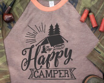 Happy camper shirt | Etsy