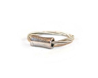 Items similar to Stainless Steel Mens Ring, Guitar String Ring Silver ...