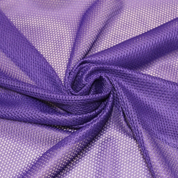 Purple Micro Mesh Knit Fabric by the Yard Football Fabric