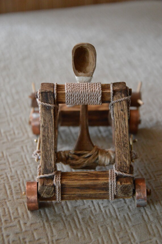 Handmade WORKING mini desktop catapult