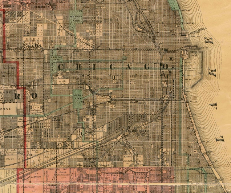 Cook & DuPage and part of Will Counties Illinois 1898a by Oldmap