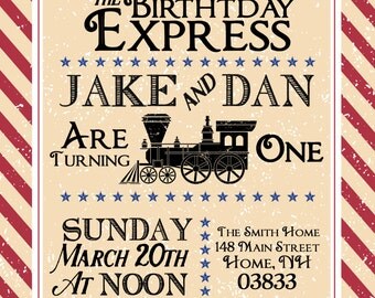Items similar to Vintage Inspired Train Invitation on Etsy