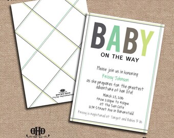 CUSTOM Baby Shower Invitation Long Distance Baby Shower