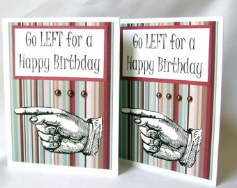 Left handed birthday card Lefty birthday card Leftie