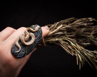 Unique enamel snake ring related items | Etsy