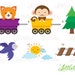 Animal Zoo train Animal train clipart 16016