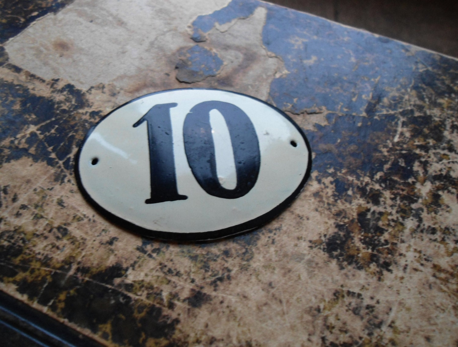 Antique metal door number ten, decorative metal number “10”, number ...