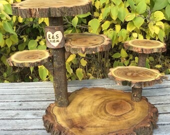 Log plant stand | Etsy