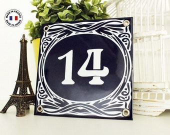 French enamel house number sign 4 x 7.9 Made to
