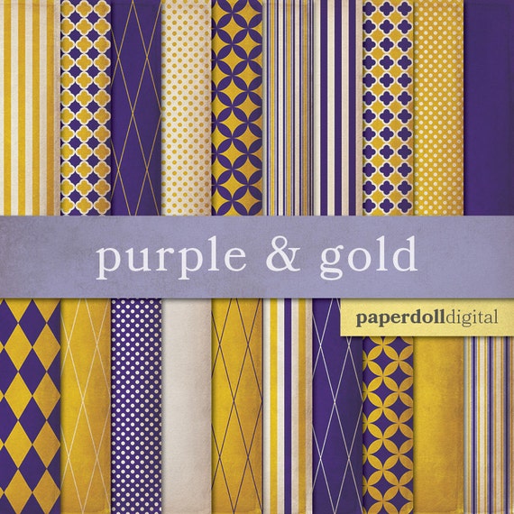 Purple Digital Paper Gold Digital Paper Quatrefoil Digital
